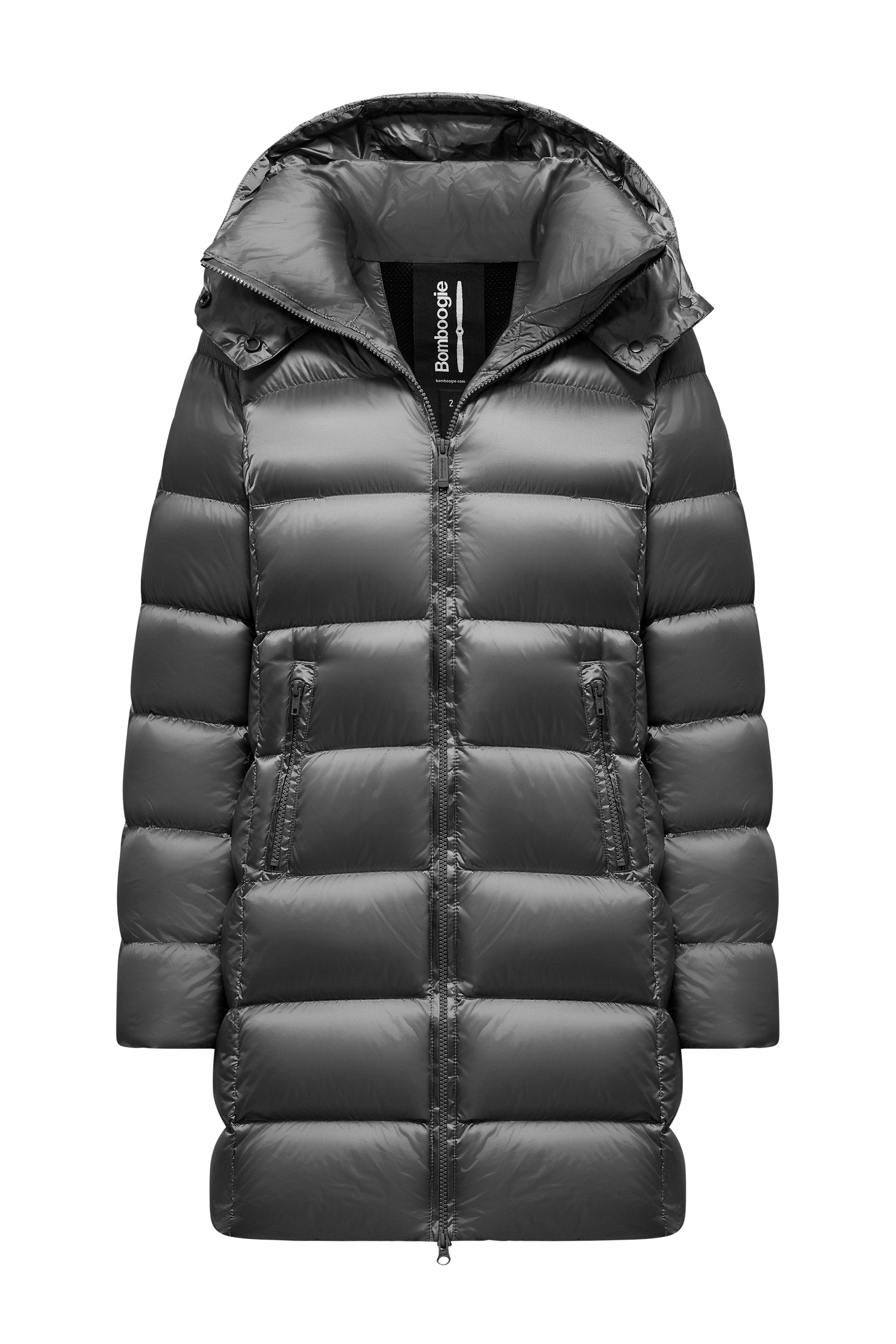 Bright Nylon Down Jacket with Detachable Hood | Bomboogie